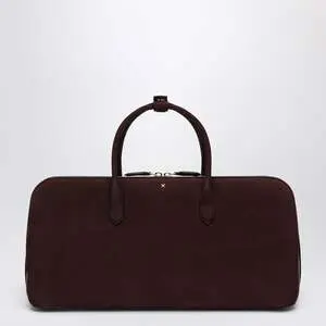 Alaïa Medium Delta Bag In Bordeaux Nubuck - Red
