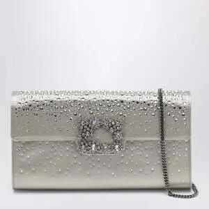 ROGER VIVIER Efflorescence Satin Clutch Bag Pearl Grey - Gray