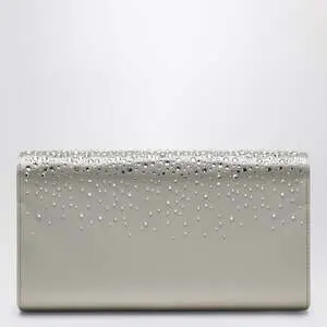 ROGER VIVIER Efflorescence Satin Clutch Bag Pearl Grey