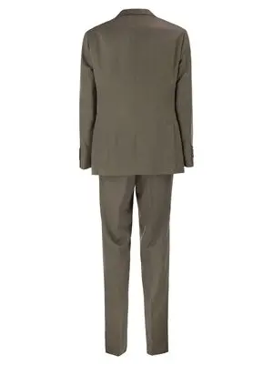 Brunello Cucinelli Silk And Linen Tailored Suit With Single-breasted Jacket