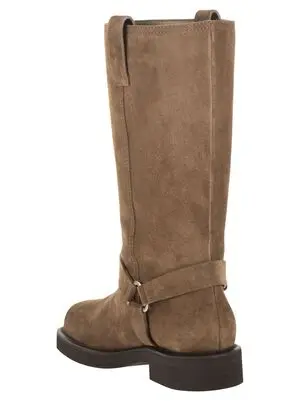 Brunello Cucinelli Suede Boots With Harness Strap And Ring Detail