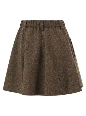 Brunello Cucinelli Flared Virgin Wool Blend Skirt