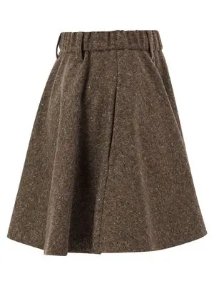 Brunello Cucinelli Flared Virgin Wool Blend Skirt
