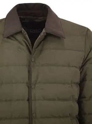 Herno Quilted Down Jacket With Shirt Collar