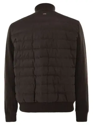Herno Quilted Knit And Fabric Jacket With High Collar