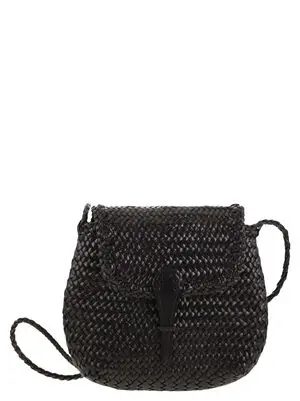 Dragon Diffusion Mini City Bag Woven Leather Bag - Black