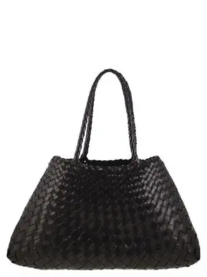 Dragon Diffusion Santa Croce Big Woven Leather Bag - Black