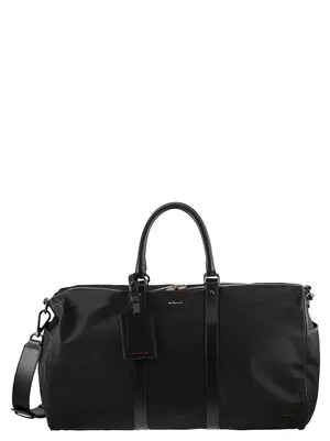 Kiton Nylon Travel Holdall With Leather Details - Black