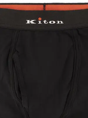 Kiton Stretch Cotton Boxer Briefs With Logo