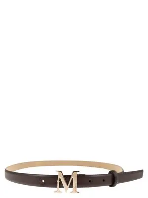 Max Mara Mclassic20s Monogram Leather Belt - Brown