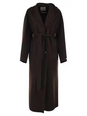 Sportmax Spxolmo Pure Virgin Wool Hooded Coat