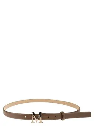 Max Mara Mclassic20s Monogram Leather Belt - Brown