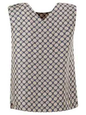 Max Mara Stmtimetop Reversible Printed Silk Top