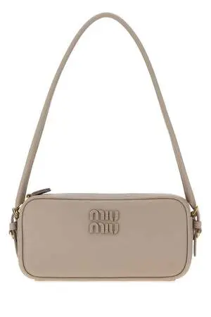 Miu Miu Grey Leather Shoulder Bag - Gray