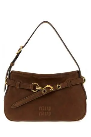 Miu Miu Nappa Leather Aventure Shoulder Bag - Brown