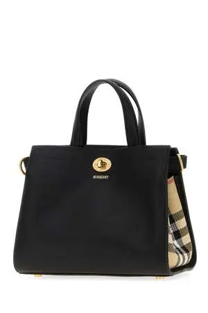 Burberry Leather Medium Cotswolds Check Handbag