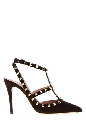 Valentino Garavani Browns Suede Rockstud Pumps - Brown