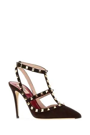 Valentino Garavani Browns Suede Rockstud Pumps