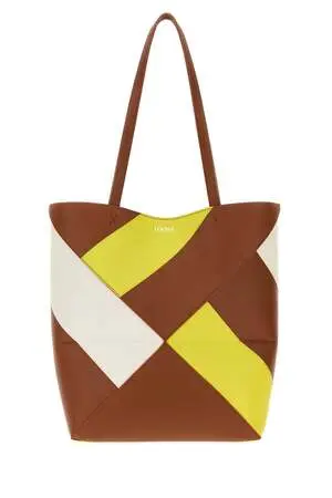Loewe Loewe Women Multicolor Leather Puzzle Fold Shopping Bag Multicolor