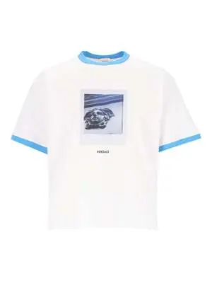 Versace Regular-fit Cotton Jersey T-shirt With Print - White