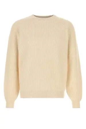 Brunello Cucinelli Cream Cashmere Sweater - White