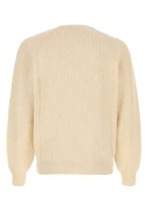 Brunello Cucinelli Ribbed Cashmere Crewneck Sweater - White