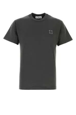 Stone Island Charcoal Cotton T-shirt - Gray