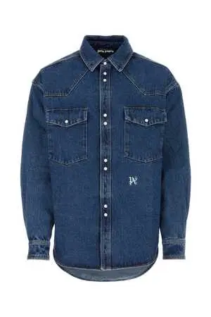 Palm Angels Denim Shirt - Blue