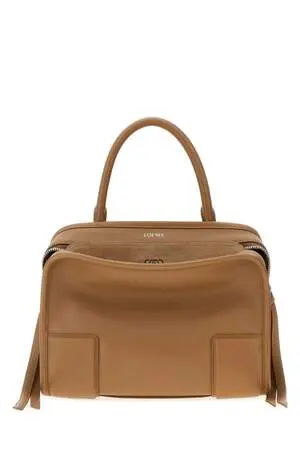 Loewe Camel Leather Small Amazona Handbag - Brown
