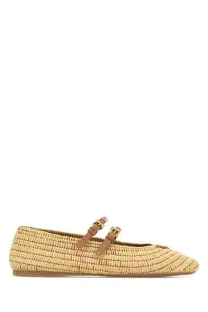 Prada Raffia Ballerinas - Brown