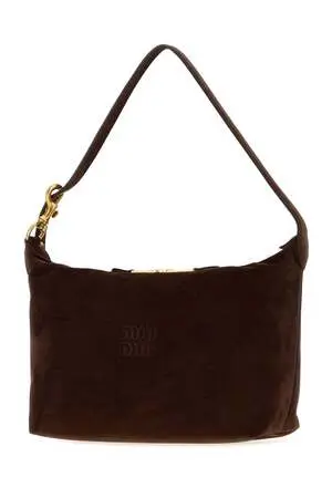Miu Miu Chocolate Suede Shopping Bag