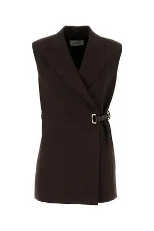 Sportmax Stretch Viscose Gettone Vest - Brown