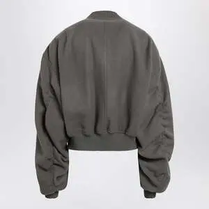 Rick Owens Taupe Tower Secchia Flight Jacket In Wool - Gray