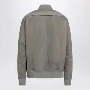 Rick Owens Pearl Grey Heizer Flight Jacket In Leather