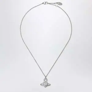 VIVIENNE WESTWOOD Agnatha Valentine's Pendant Necklace In Platinum - Silver
