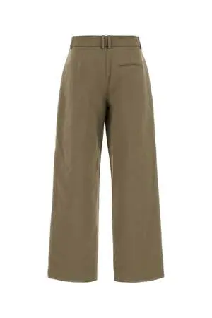 Magda Butrym Khaki Cotton Wide-leg Pants - Green
