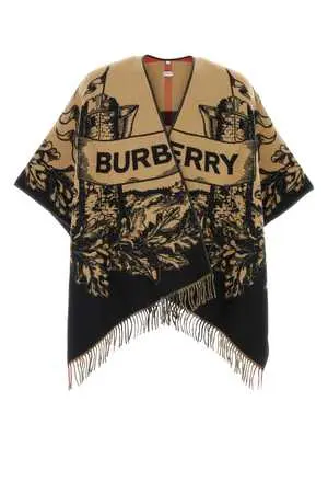 Burberry Embroidered Wool Reversible Cape - Multicolor