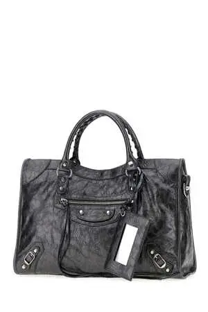 Balenciaga Dark Grey Leather Medium Le City Handbag