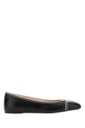 Valentino Garavani Leather Vlogo Signature Ballerinas - Black