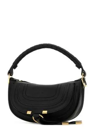Chloé Leather Mini Marcie Shoulder Bag - Black