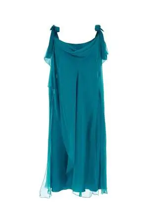 Alberta Ferretti Teal Green Silk Dress - Blue