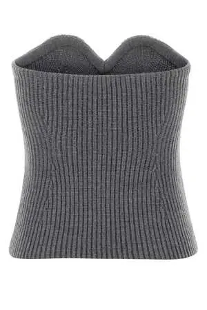 JIL SANDER Grey Wool Blend Bodice