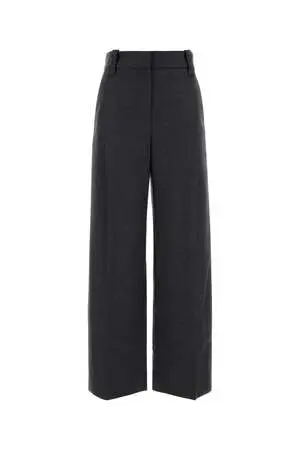 Brunello Cucinelli Charcoal Wool Wide-leg Pant - Gray