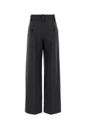 Brunello Cucinelli Charcoal Wool Wide-leg Pant