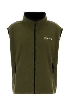Miu Miu Army Pile Vest - Green