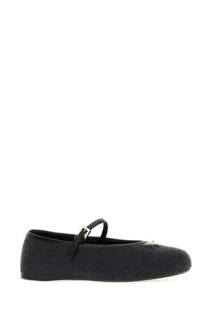 Prada Charcoal Fabric Ballerinas