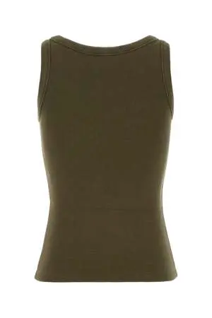 Miu Miu Ribbed Stretch Cotton Tank Top