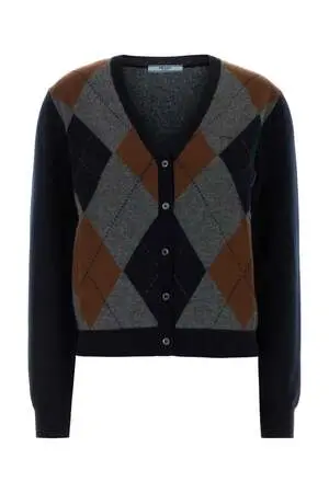 Prada Embroidered Cashmere Cardigan - Multicolor