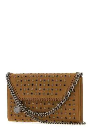 Stella McCartney Camel Alter Suede Falabella Crossbody Bag - Brown