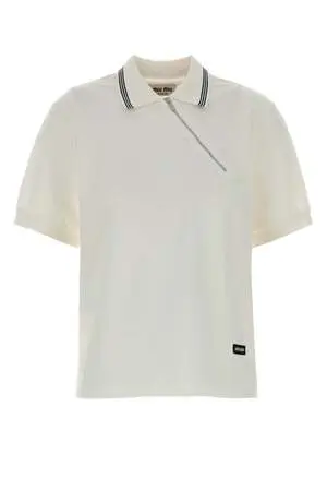 Miu Miu Piquet Polo Shirt - White